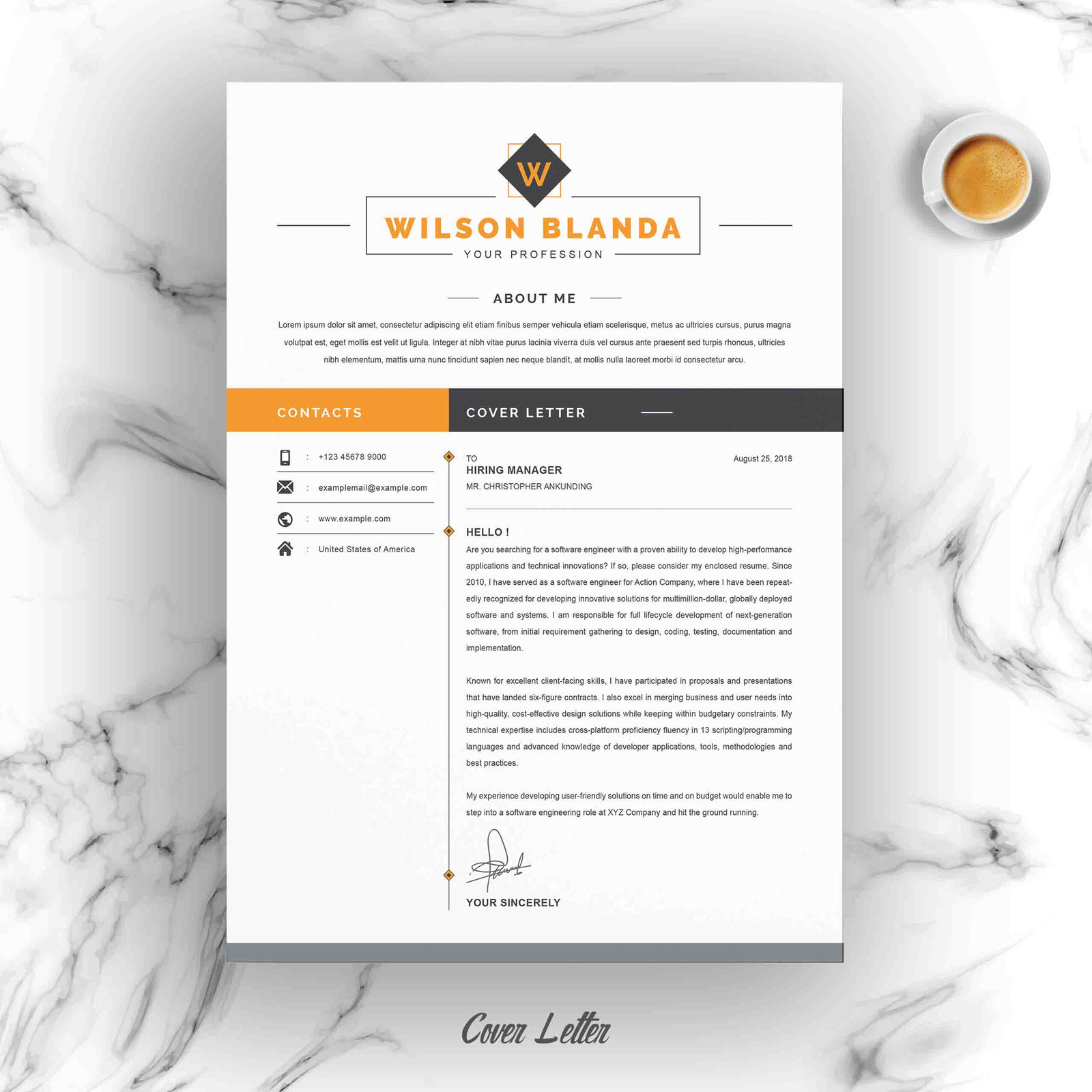 Wilson Resume Template #97988 - TemplateMonster