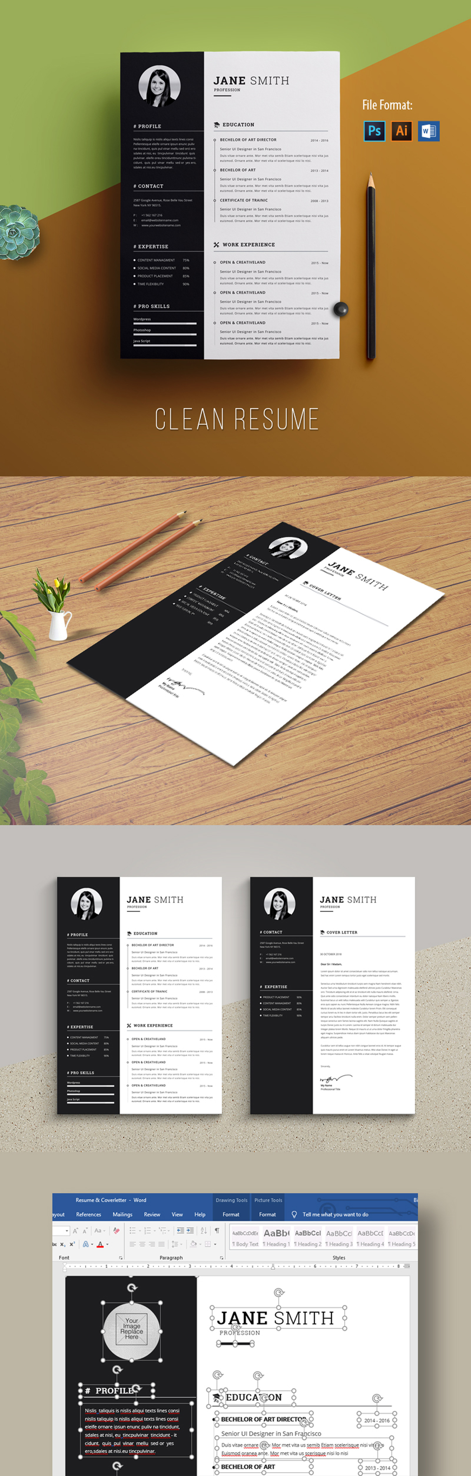 Clean & Creative Jane Smith Resume Template - TemplateMonster