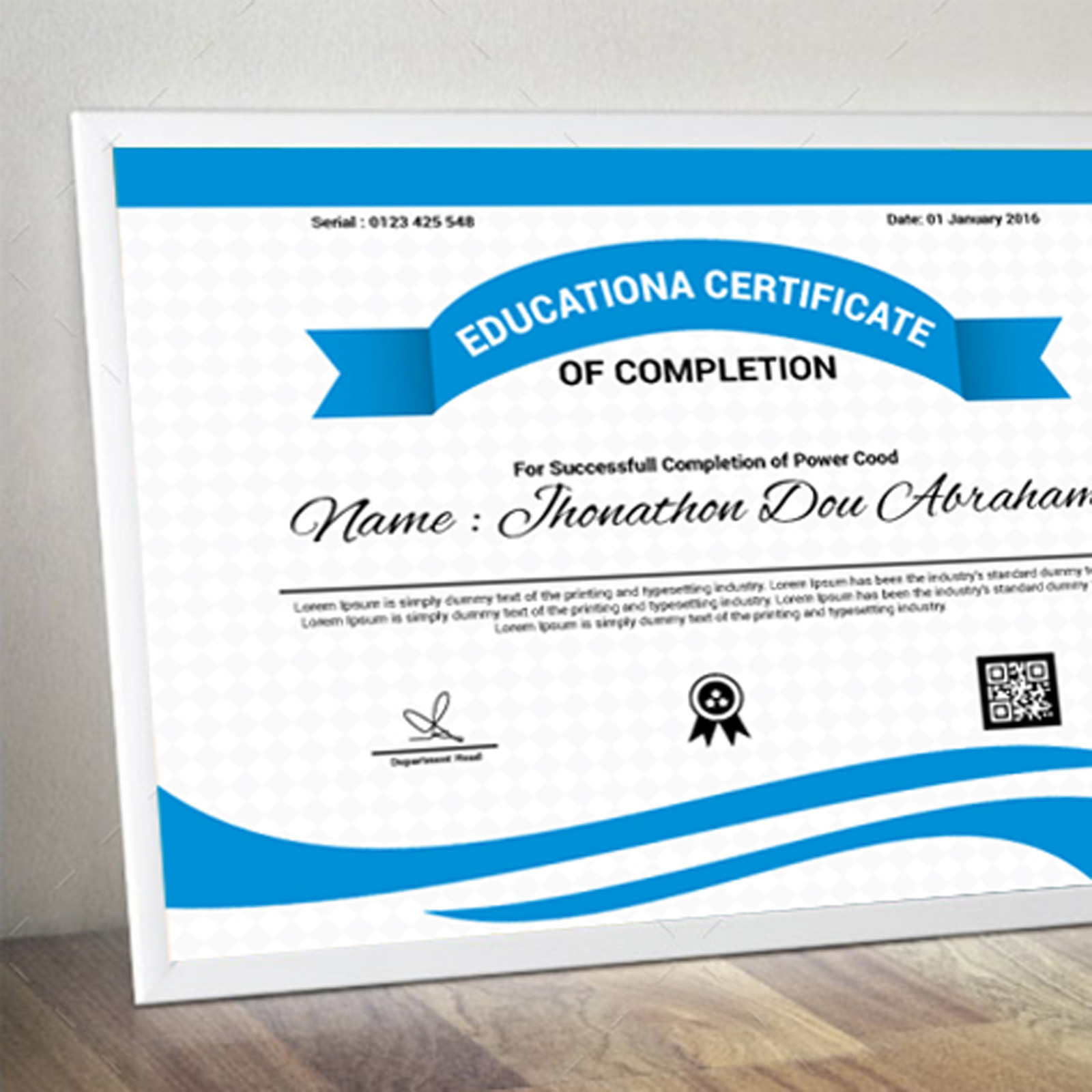 Identity page Certificate Template #97147 - TemplateMonster