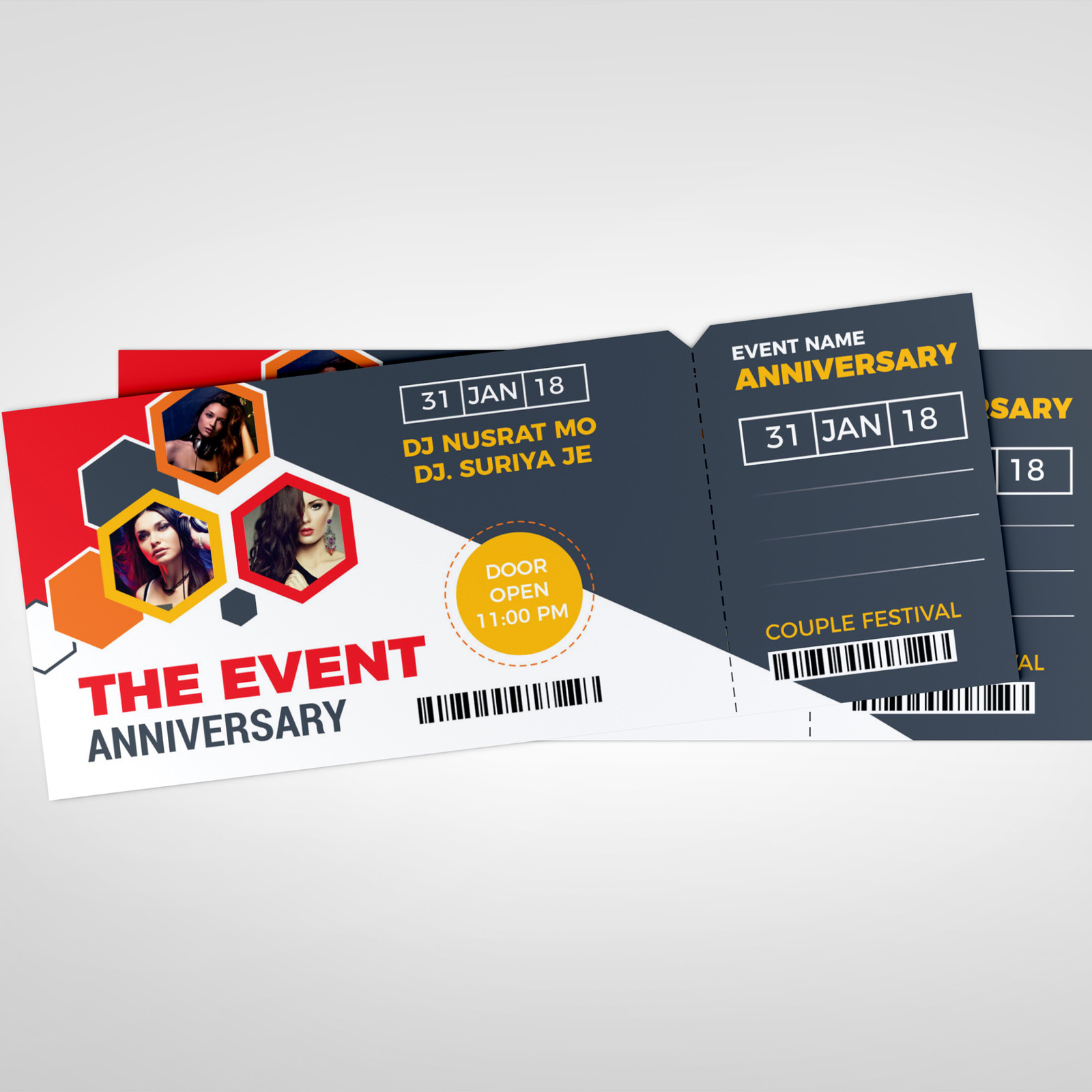Anniversary Event Ticket - Corporate Identity Template