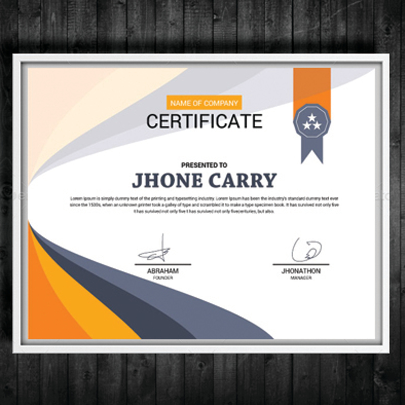 Identity page Certificate Template #97964 - TemplateMonster