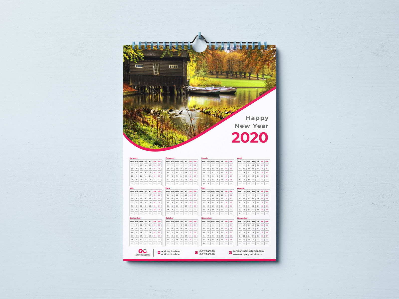 Calendar Design 2020 Planner #86959 - TemplateMonster