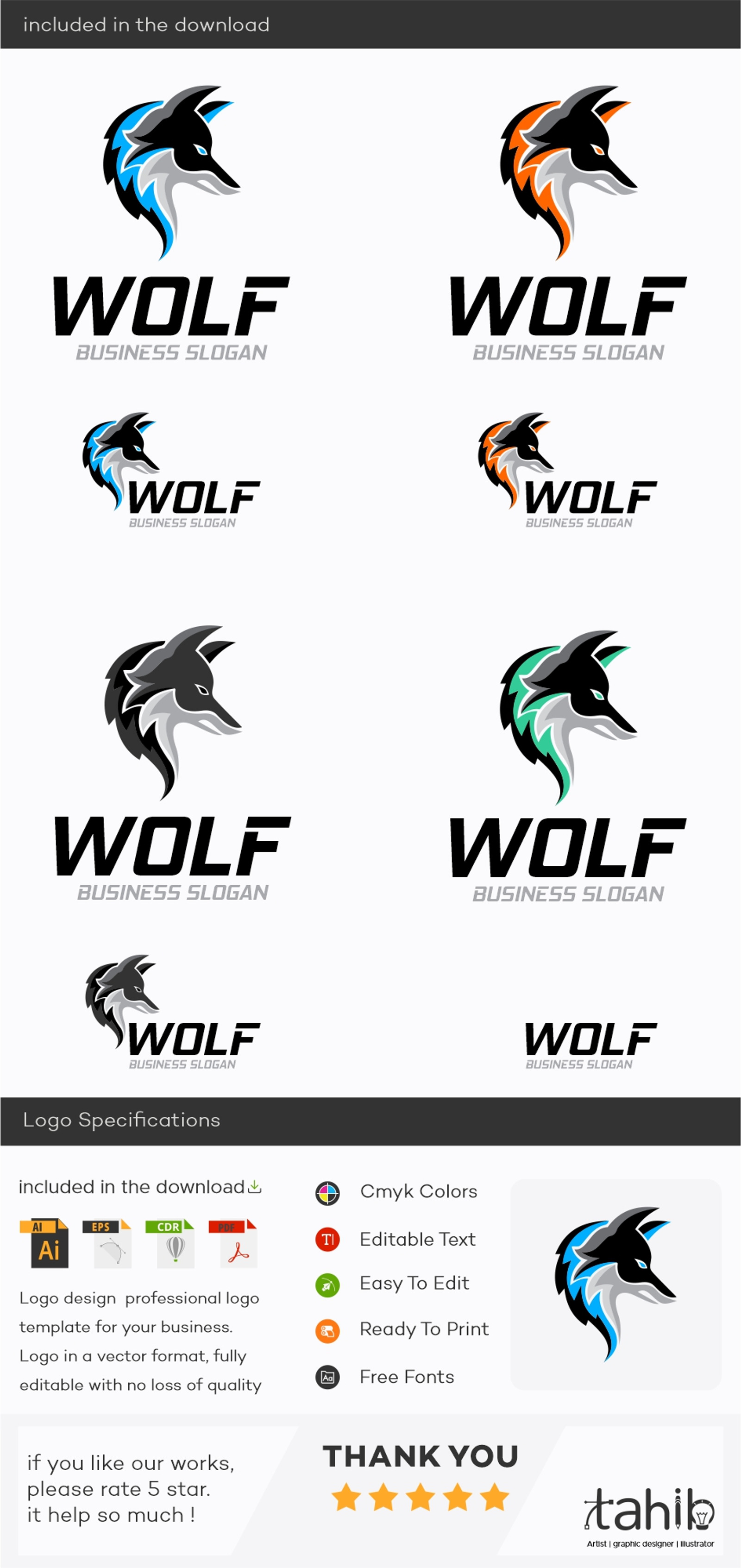 Wolf Logo Template Design #149175 - TemplateMonster