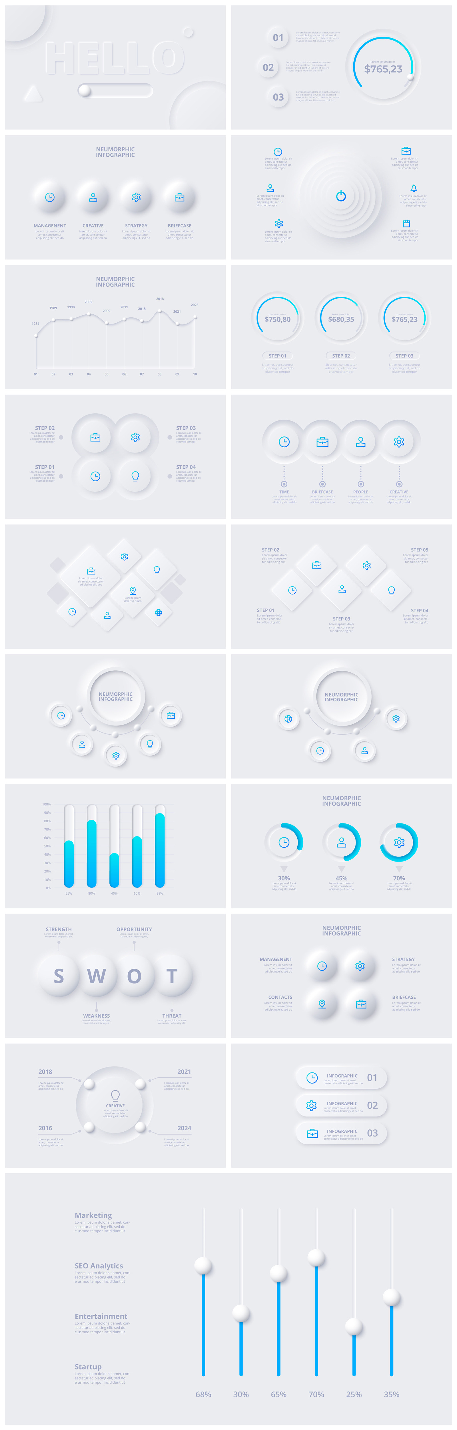 Neumorphic Presentation PowerPoint template