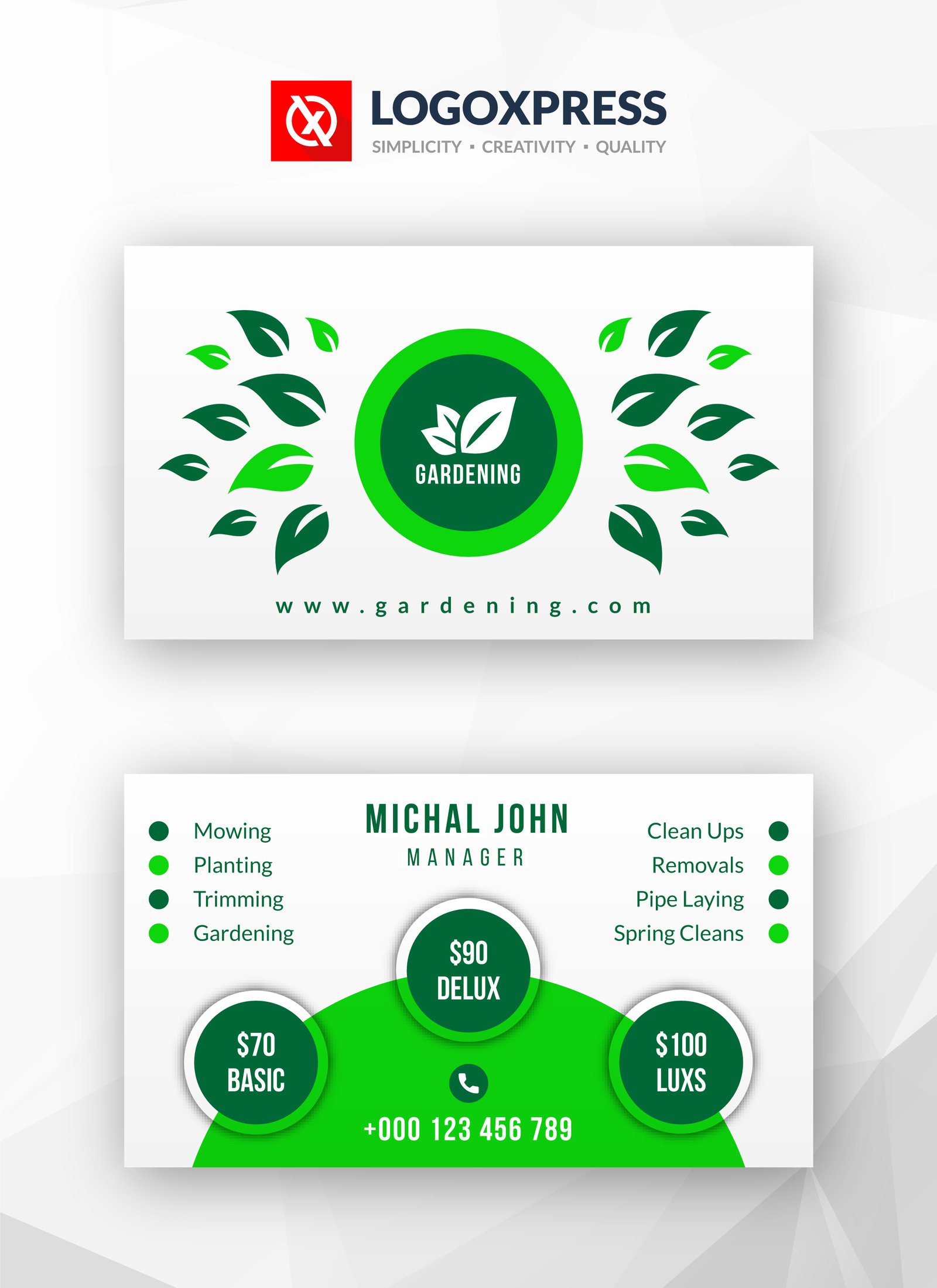Creative Landscaping Business Card - Corporate Identity Design