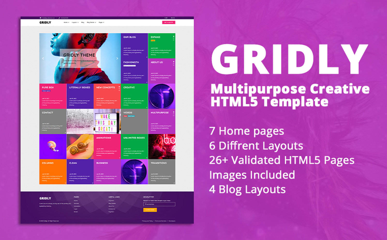 Gridly | Multipurpose Creative HTML5 Website Template