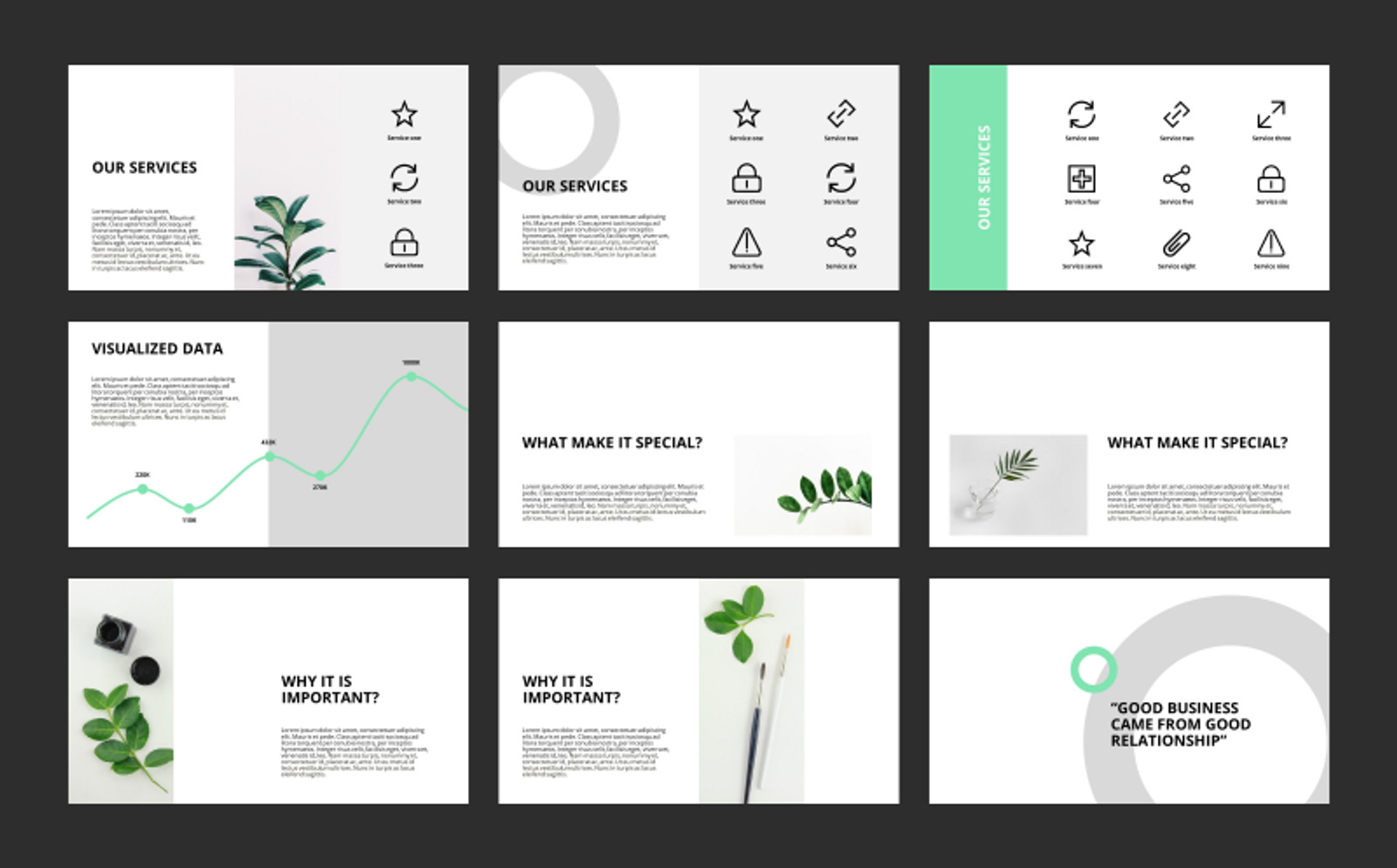 Green Presentation PowerPoint template - TemplateMonster
