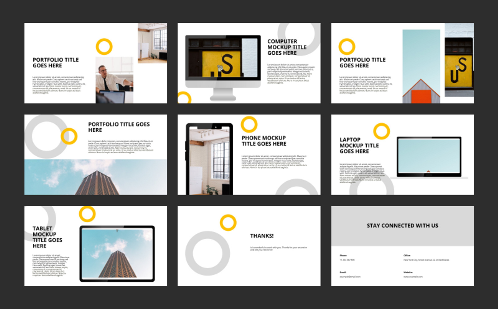 Yellow Presentation PowerPoint template - TemplateMonster