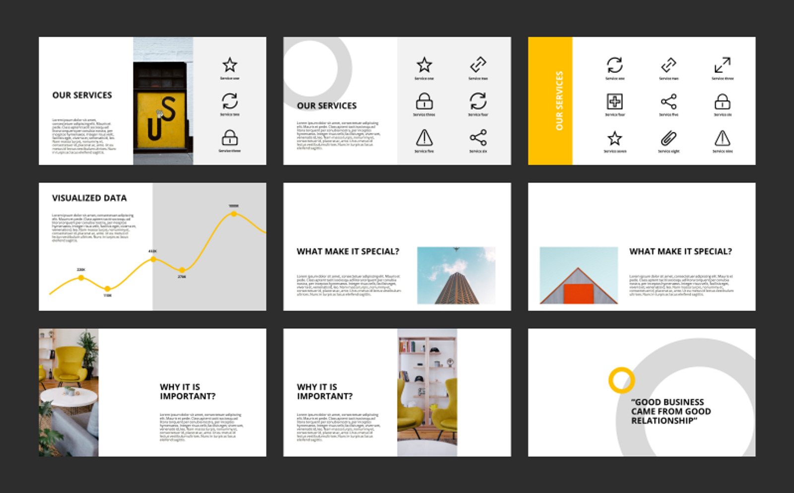 Yellow Presentation PowerPoint template - TemplateMonster