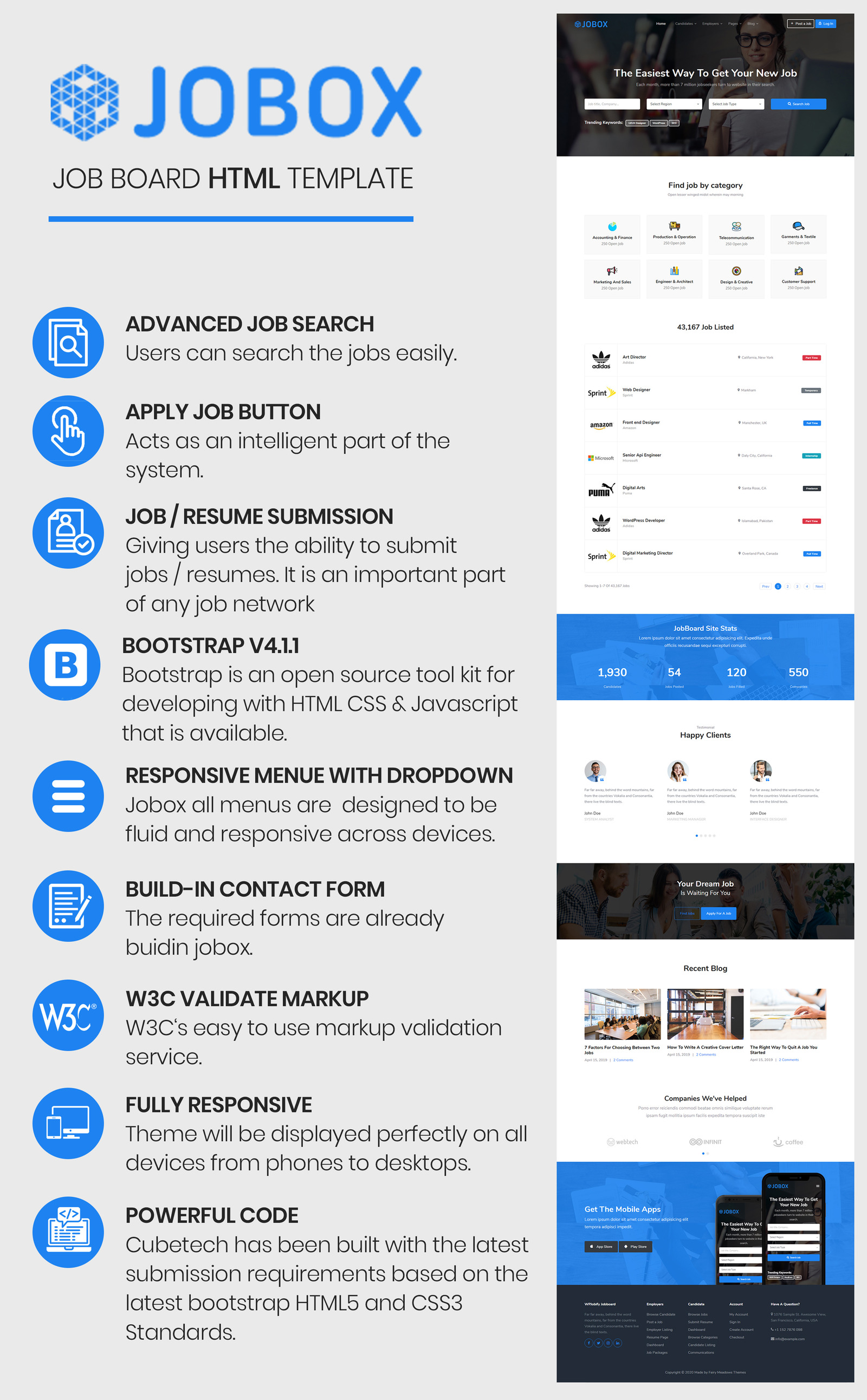 Jobox - Job Board HTML5 Website Template - TemplateMonster