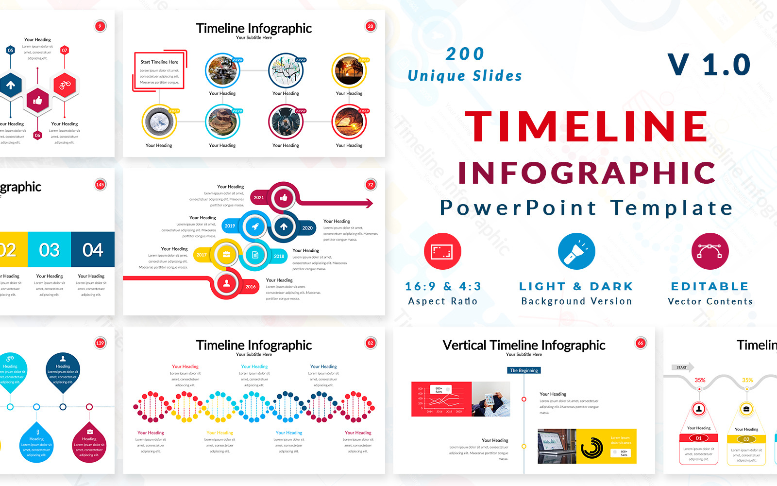 Timeline Infographic PowerPoint template - TemplateMonster