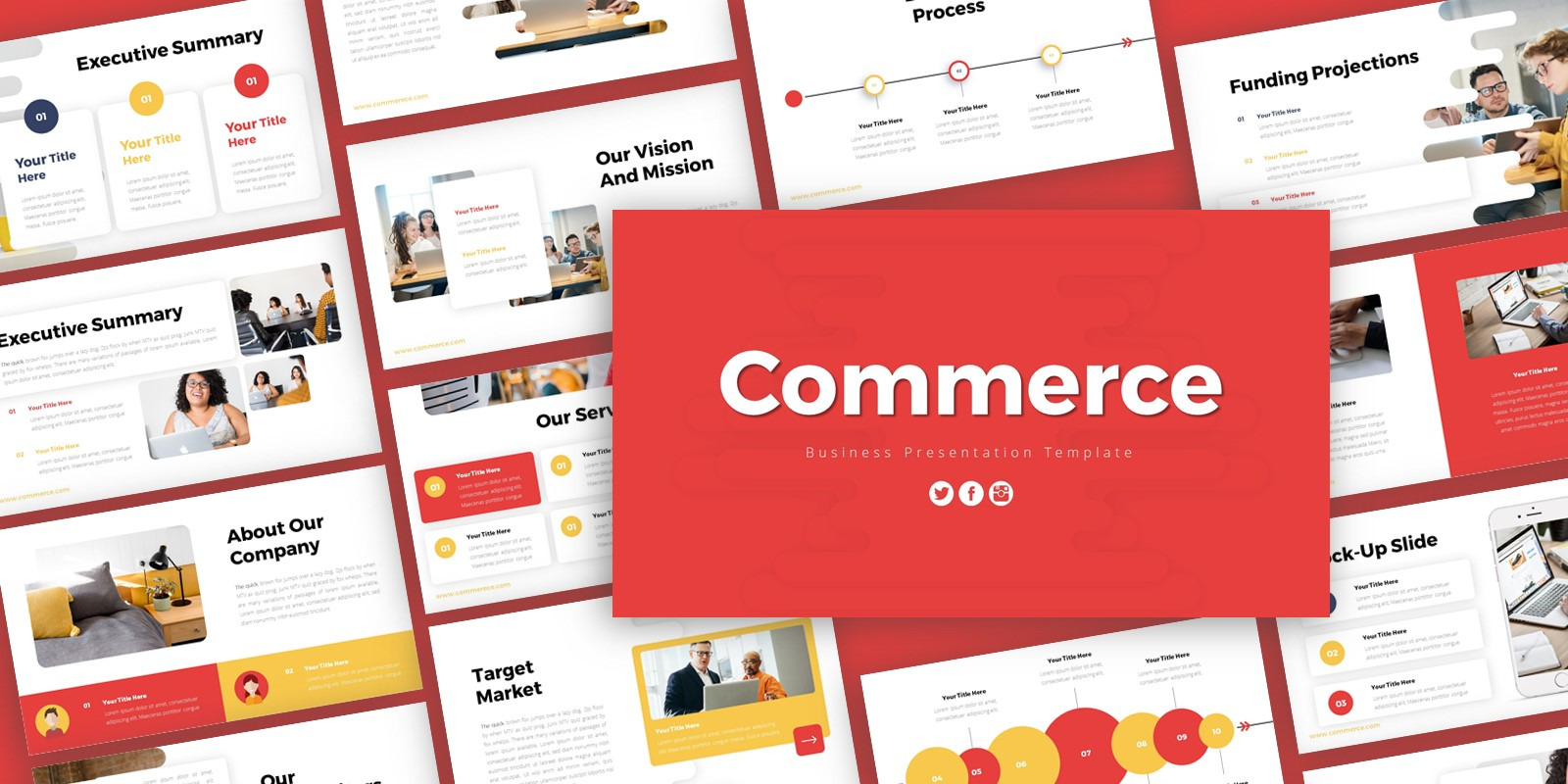 Commerce Business Presentation PowerPoint template