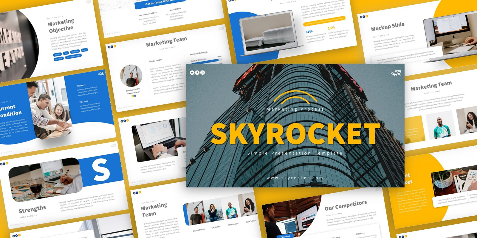 Skyrocket Marketing Presentation PowerPoint template