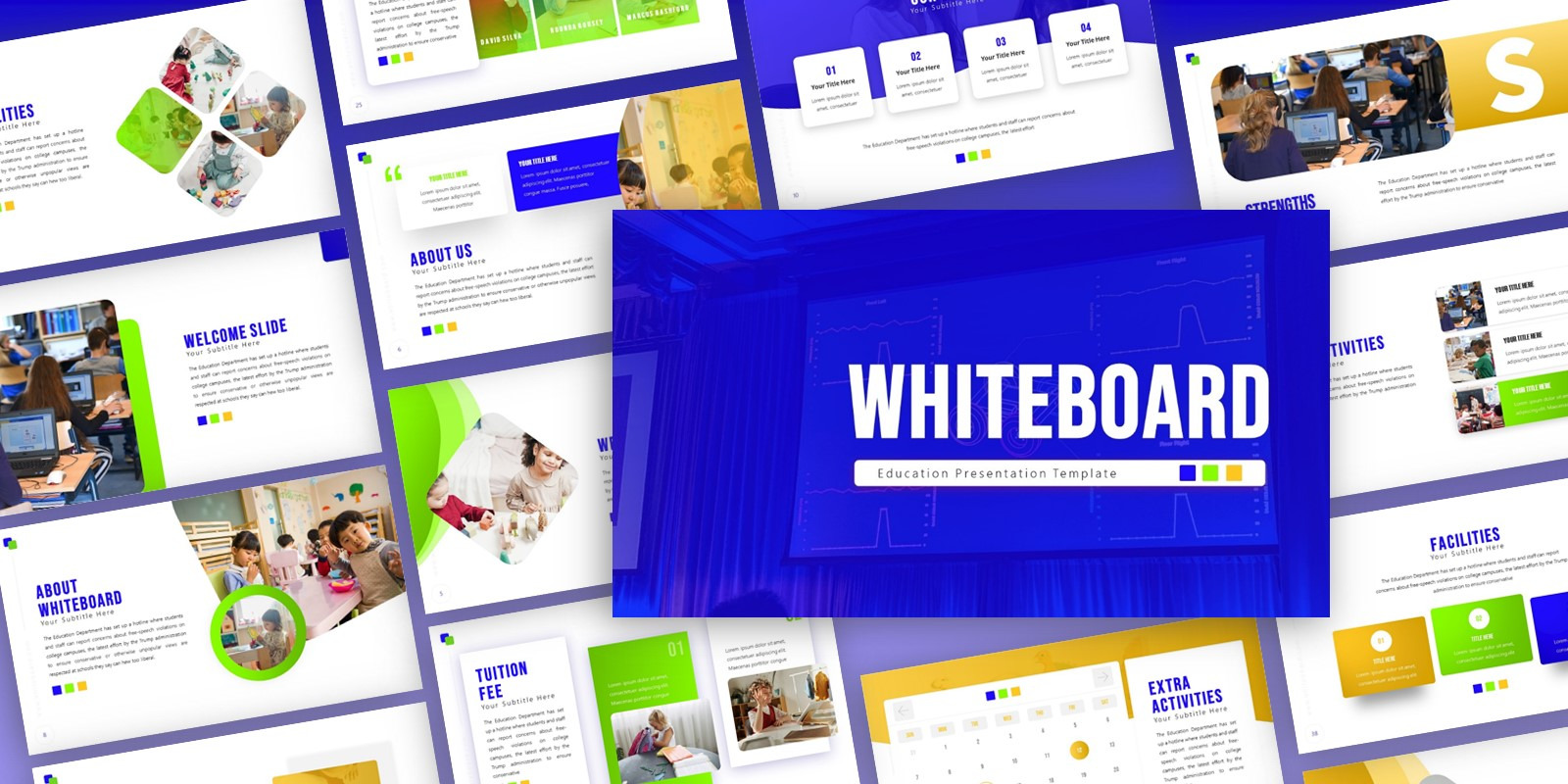 Whiteboard Education Presentation PowerPoint template