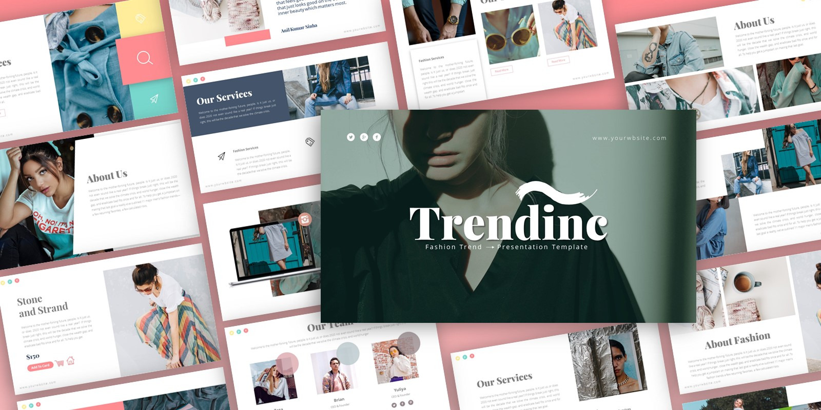 Trendinc Fashion Presentation PowerPoint template