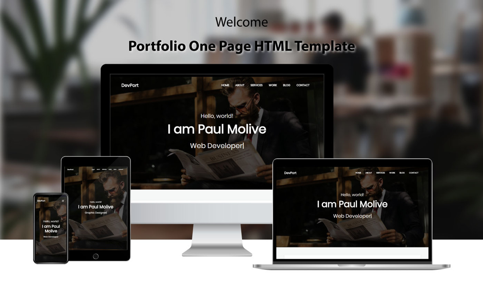 DevPort - Portfolio Landing Page Template - TemplateMonster