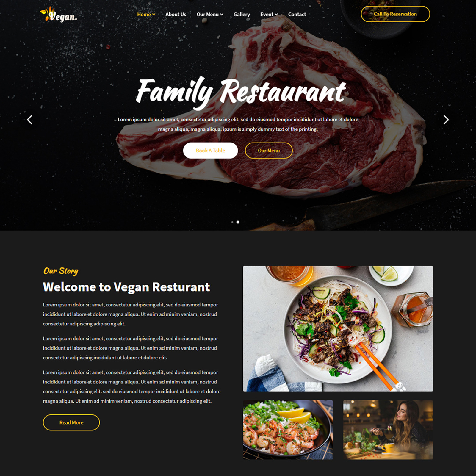 Vegan - Food & Resturant HTML Website Template