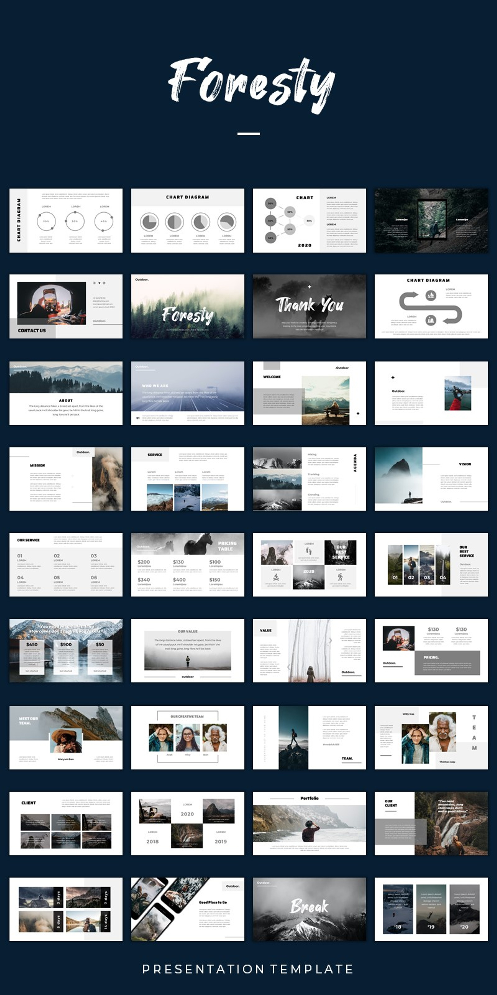 Foresty - Outdoor PowerPoint template - TemplateMonster