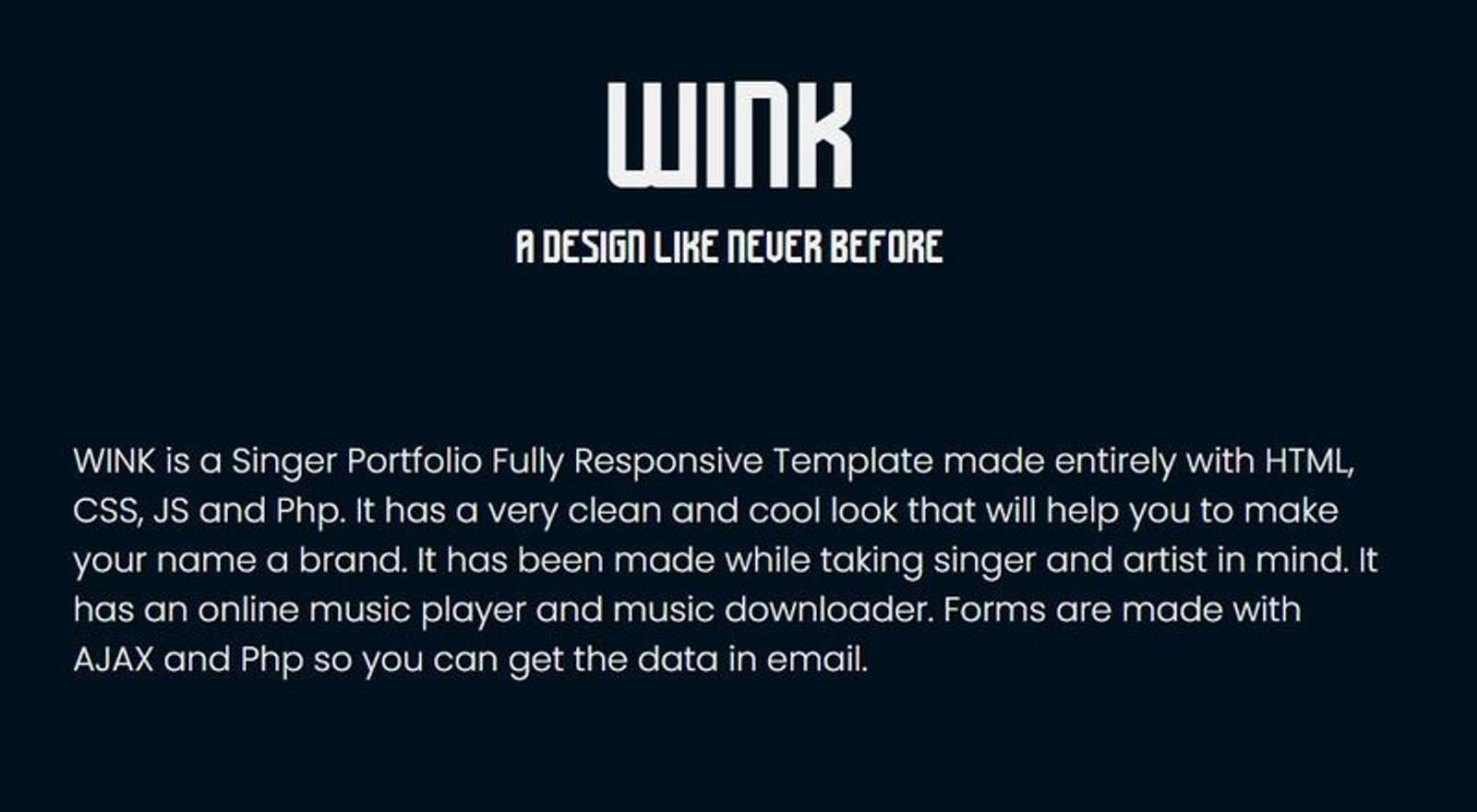 Music Artist and Singer By WINK Website Template