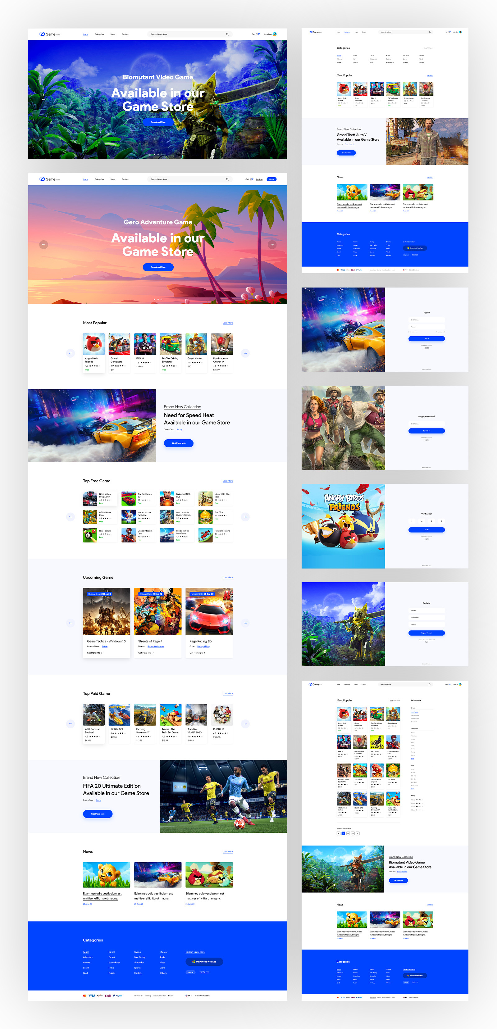 Online Game Store Website UI Elements - TemplateMonster