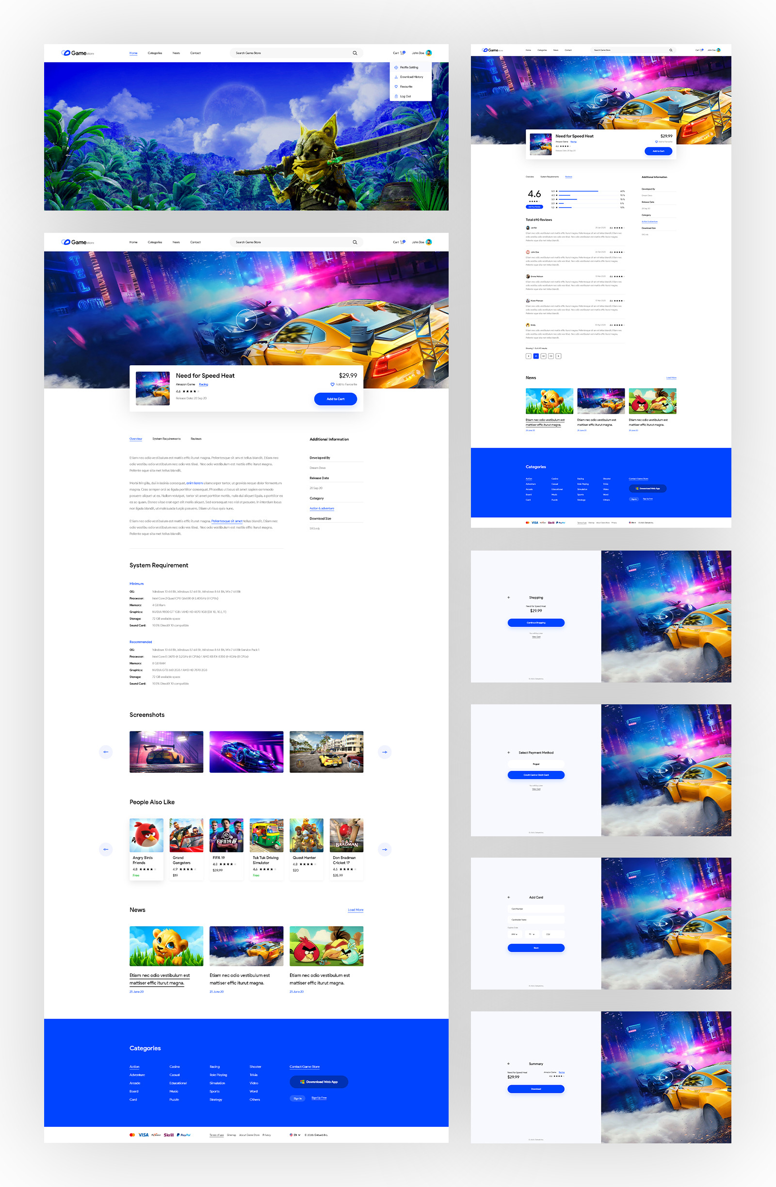 Online Game Store Website UI Elements - TemplateMonster