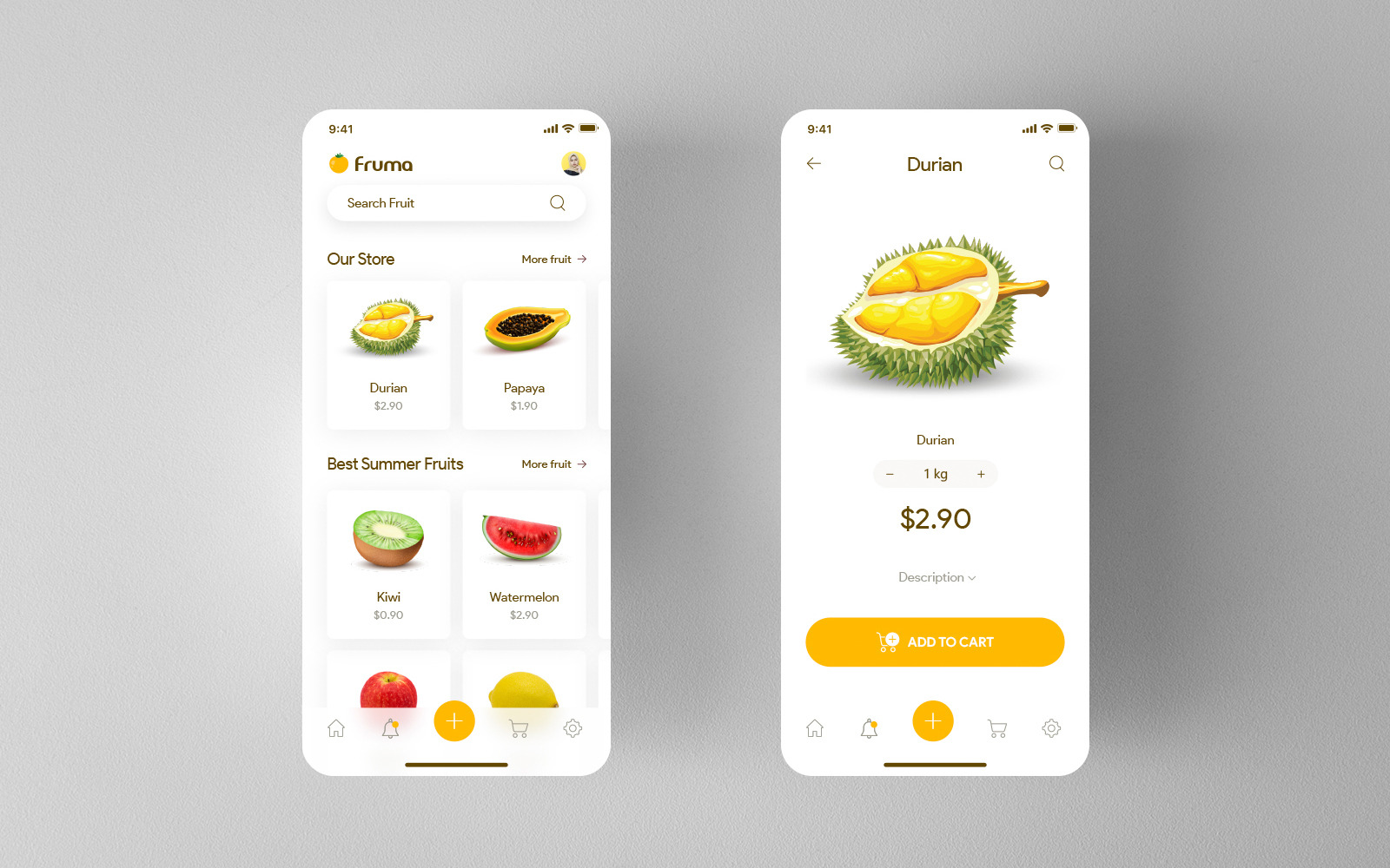 Fruma - Fruit Ecommerce App UI Elements - TemplateMonster