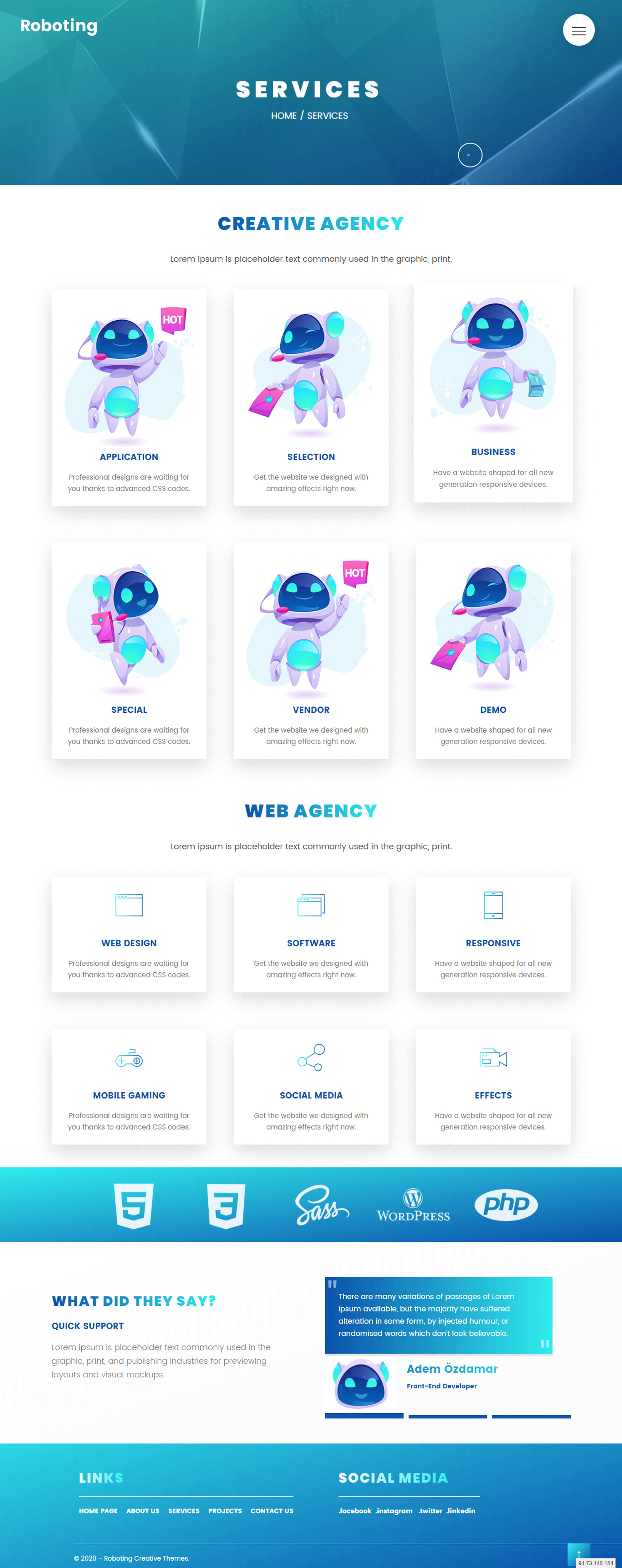 Roboting Creative Html5 & Css3 Responsive Theme Website Template