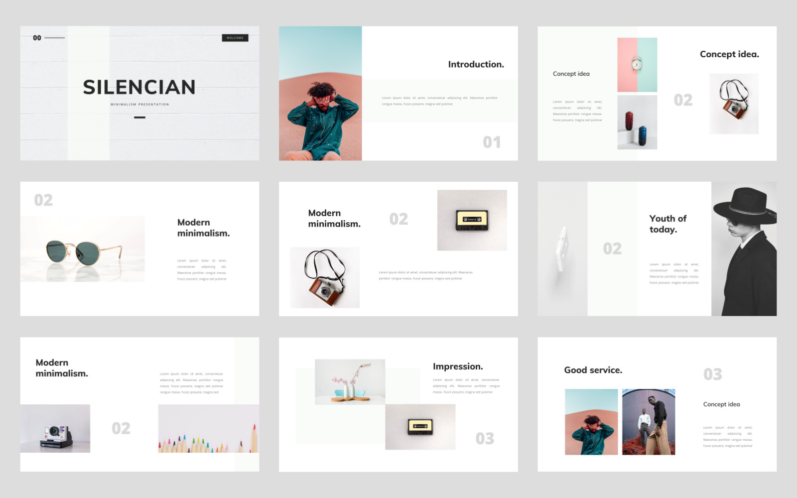 Silencian - Modern Minimalist PowerPoint template
