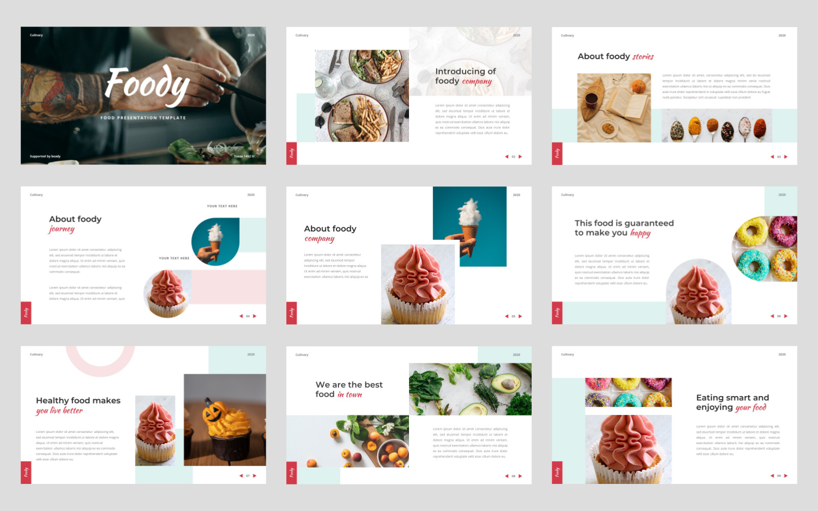 Foody - Food PowerPoint template #122230 - TemplateMonster