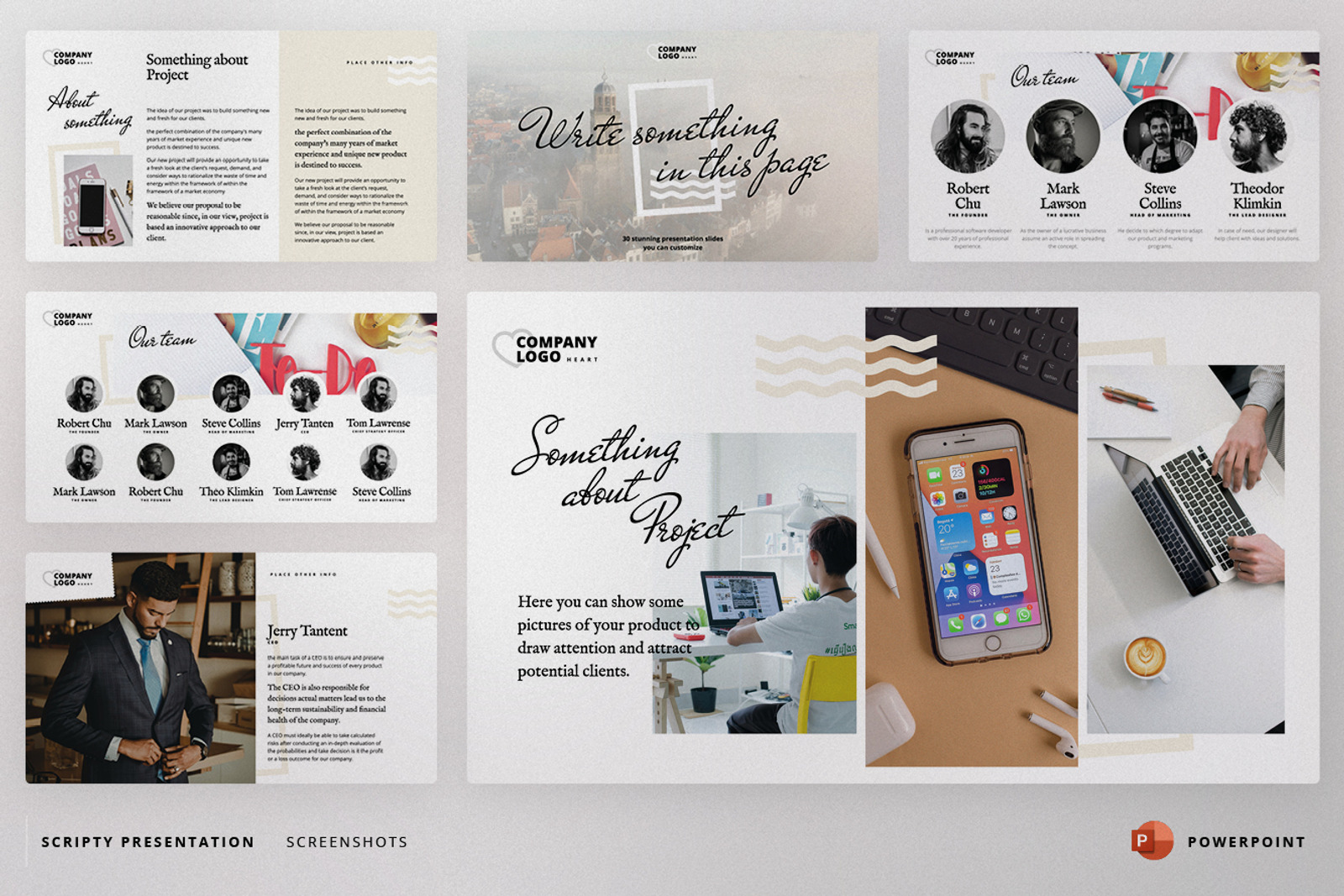 Scripty Presentation PowerPoint template - TemplateMonster