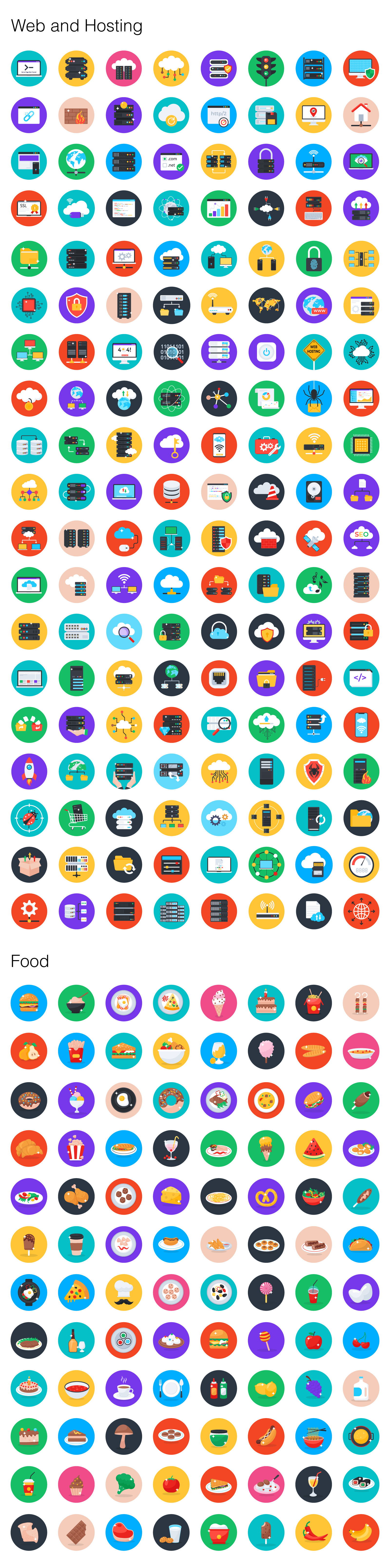 1400+ Flat Circular Set Icon #123441 - TemplateMonster