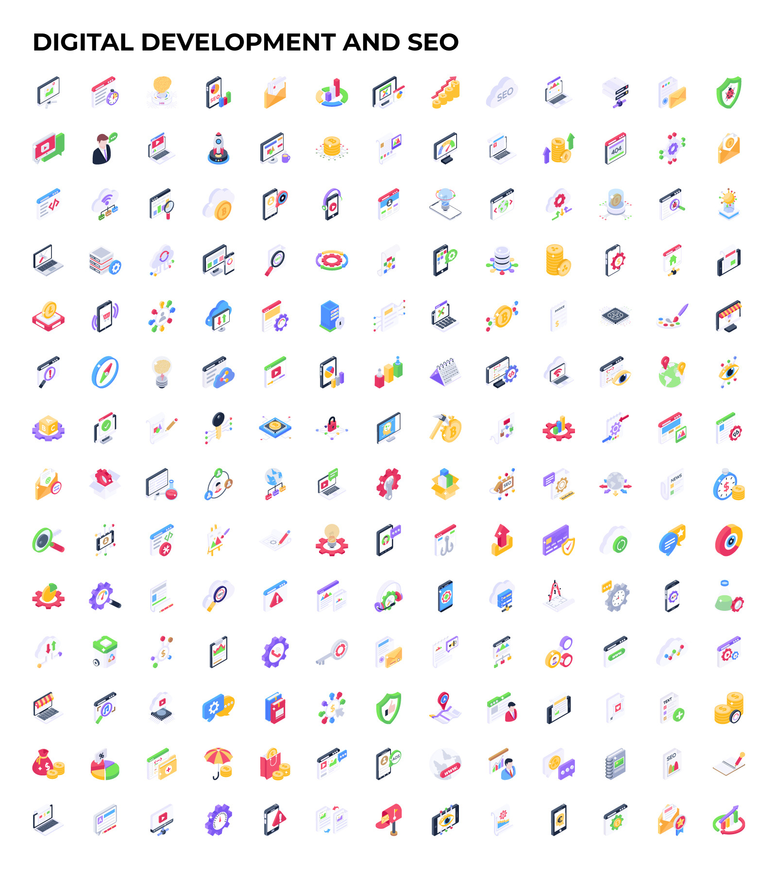 2500+ Isometric Icon Set #151318 - TemplateMonster