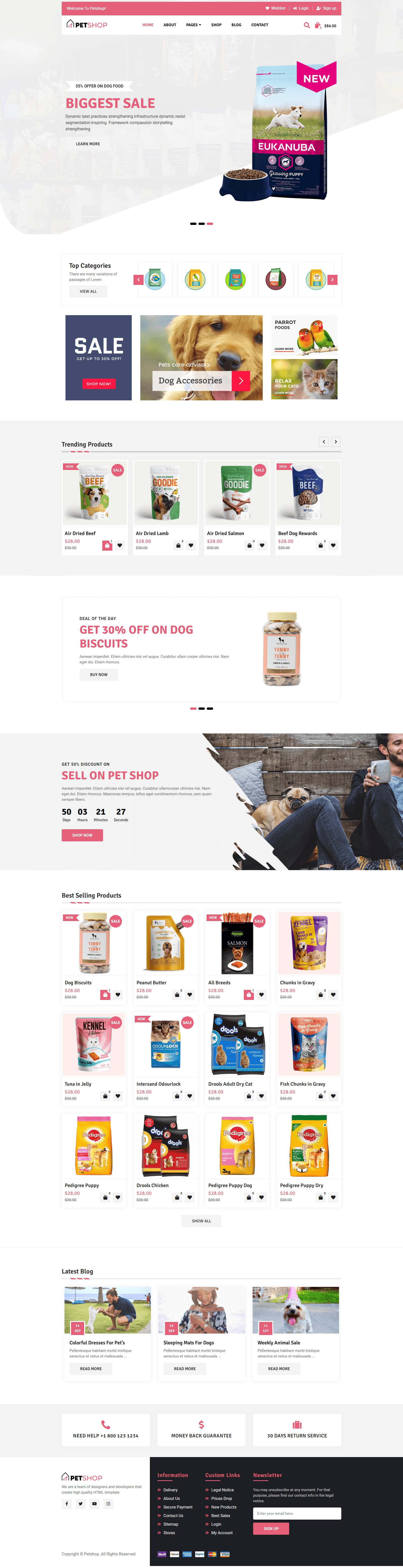 Pet Store Responsive Website Template - TemplateMonster