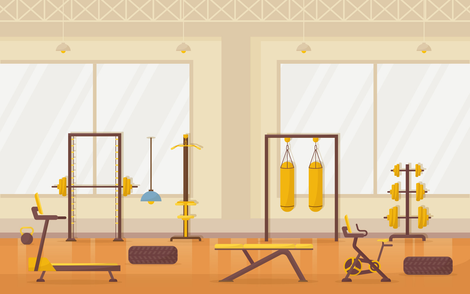 Modern Gym Center - Illustration #125235 - TemplateMonster