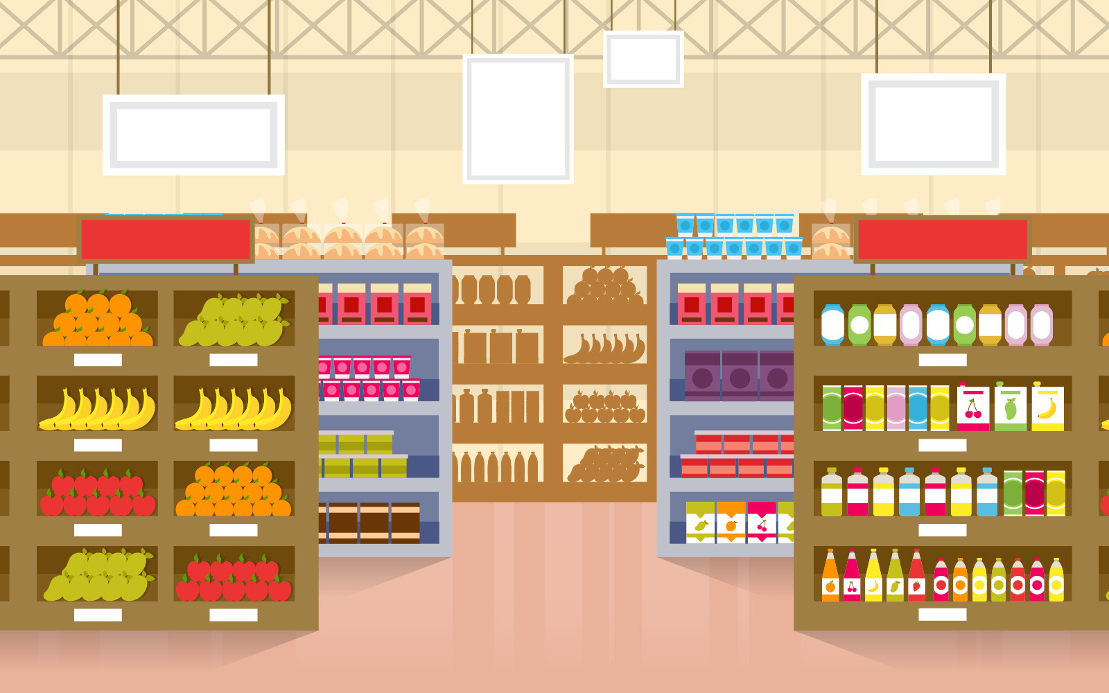 Interior Grocery Design - Illustration - TemplateMonster