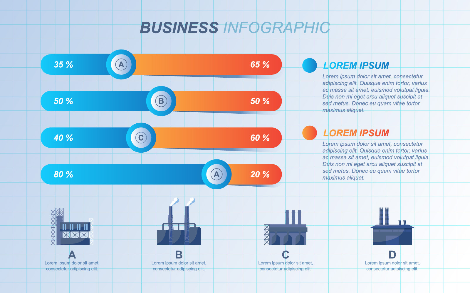 Éléments d'infographie du modèle de graphique de présentation