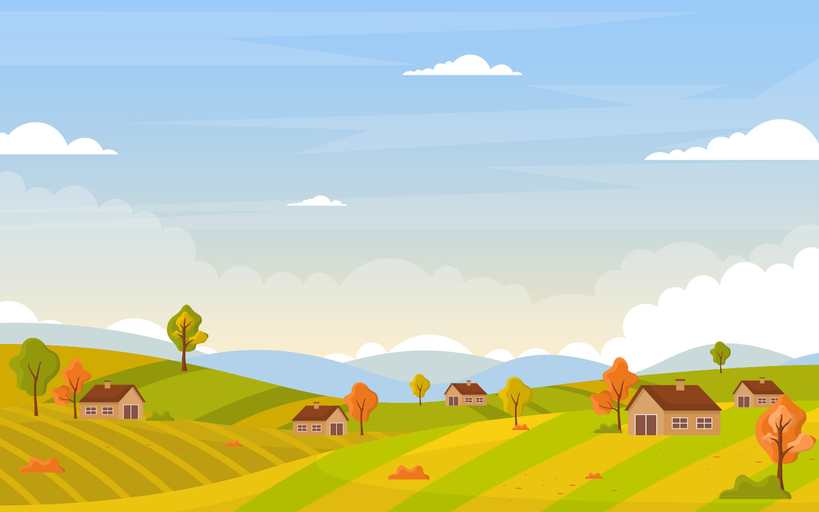 Autumn Season Landscape - Illustration - TemplateMonster