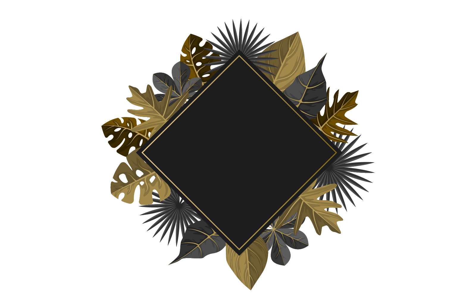 Rectangle Golden Border - Illustration - TemplateMonster