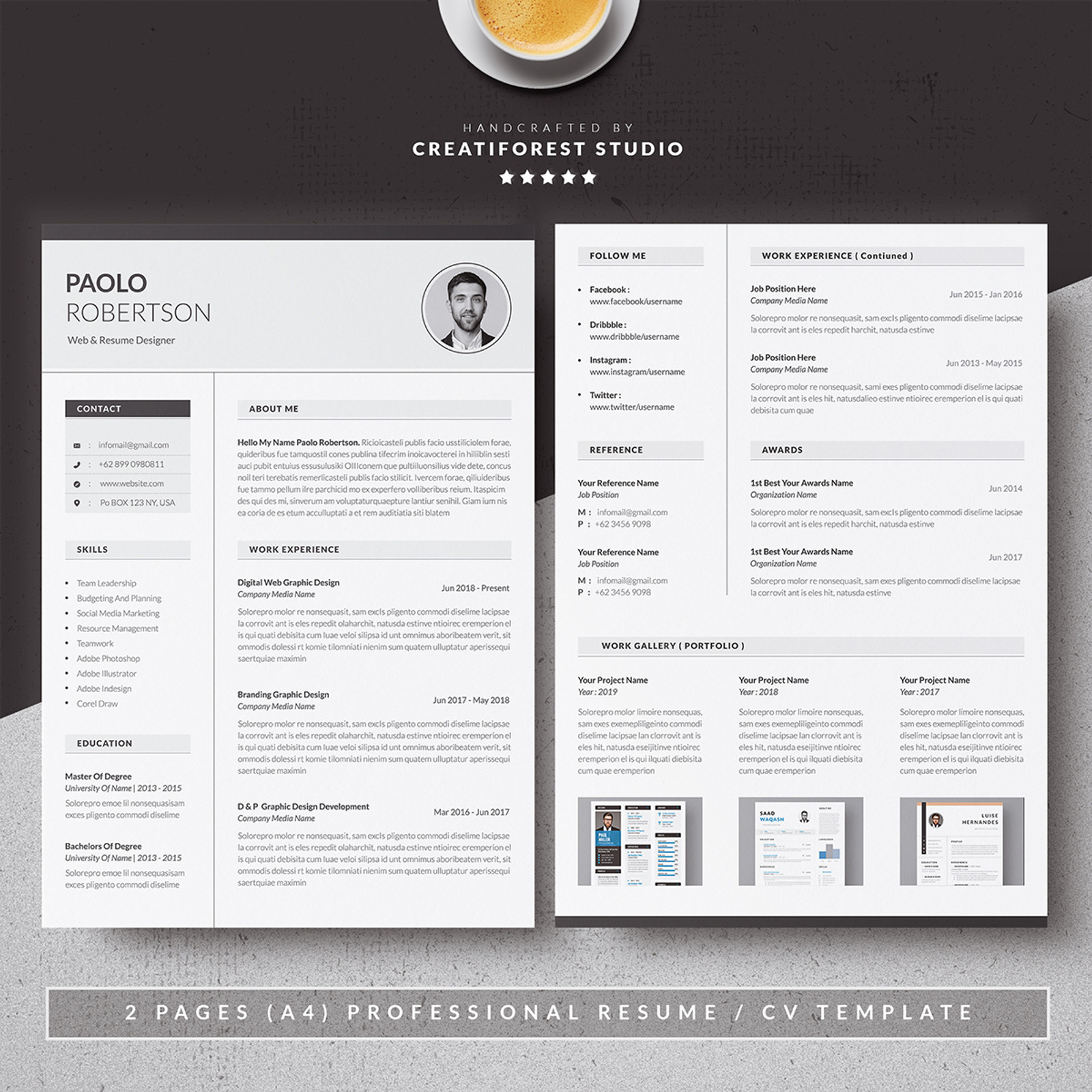 Mono CV Premium Resume Template #108151 - TemplateMonster