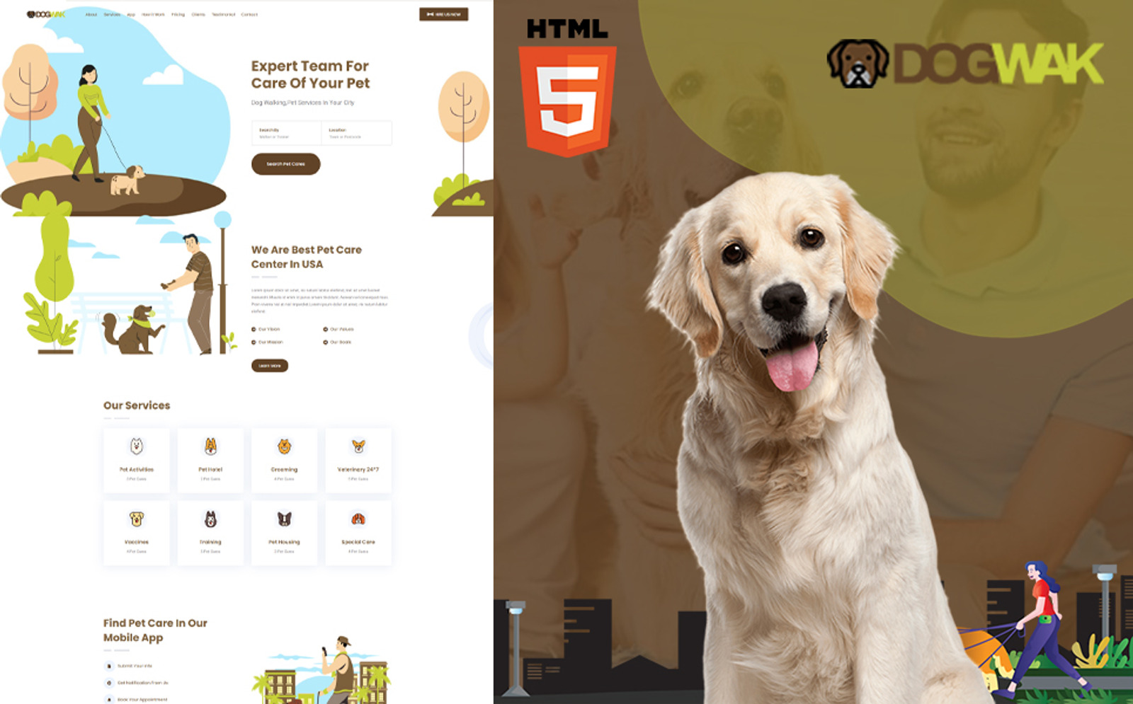 Dog Wak - Dog Walking Landing Page Template - TemplateMonster
