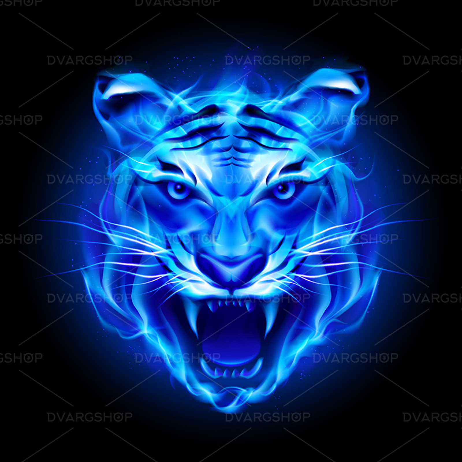Head of Fire Tiger - Vector Image #116643 - TemplateMonster
