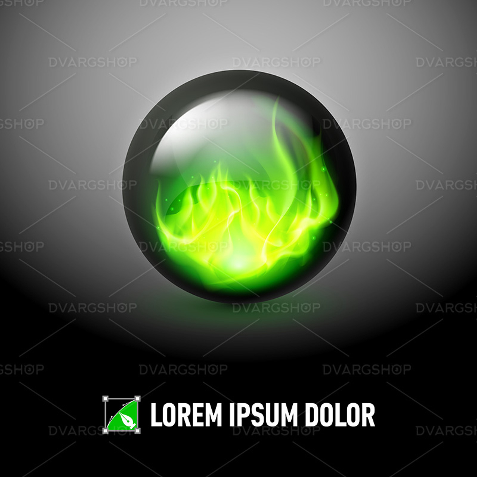 Sphere With Fire Flames - Vector Image - TemplateMonster
