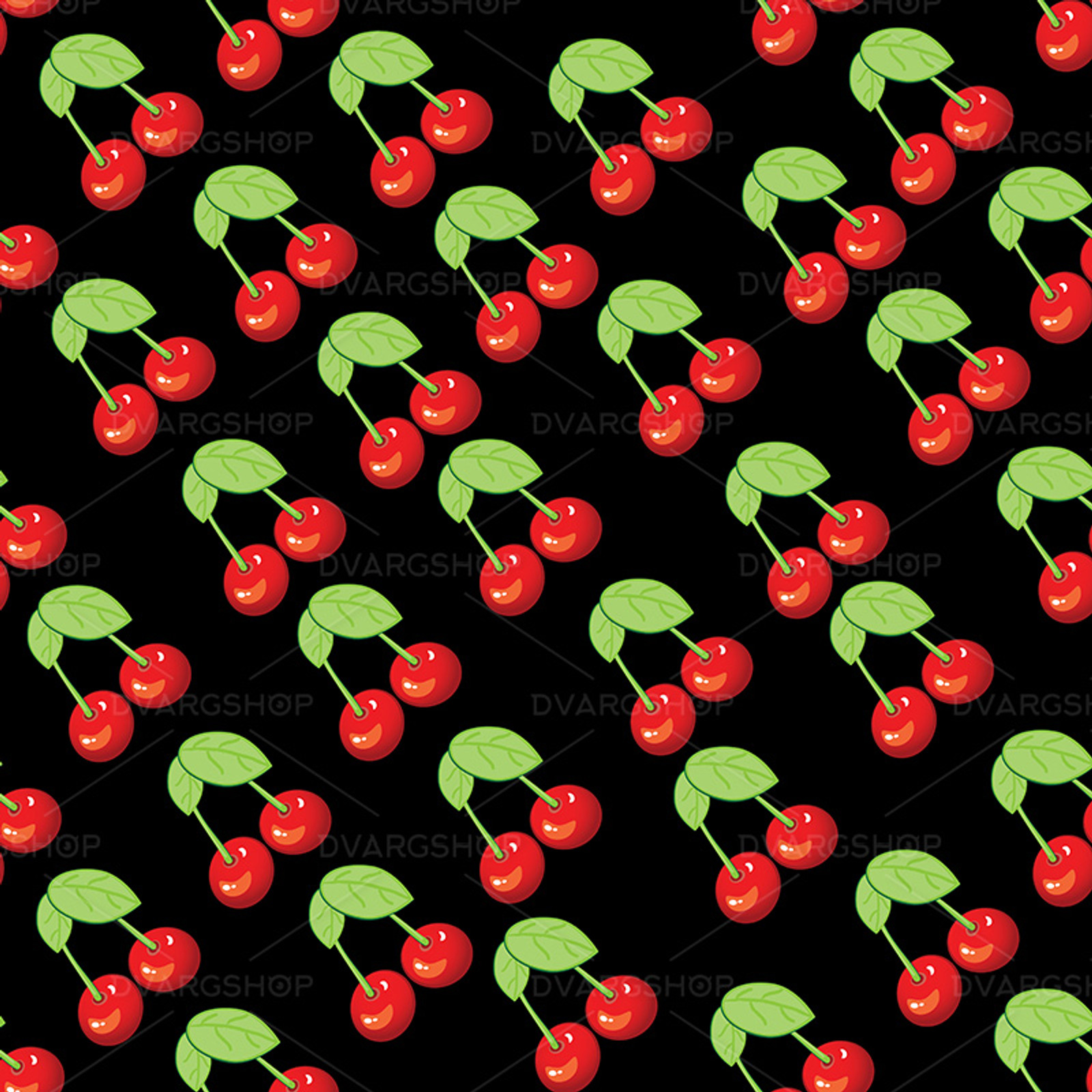 Seamless Texture of Ripe Cherries - Vector Image