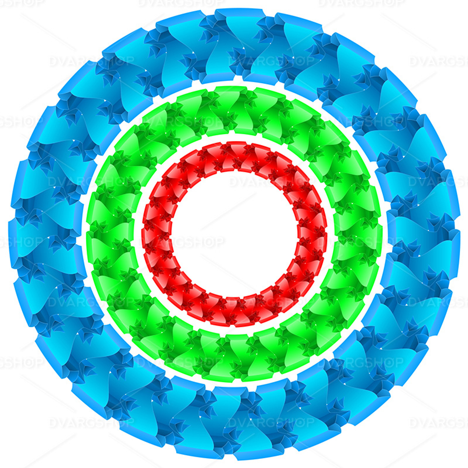 Colored Ribbons Twirled in a Circle on White Background - Vector Image