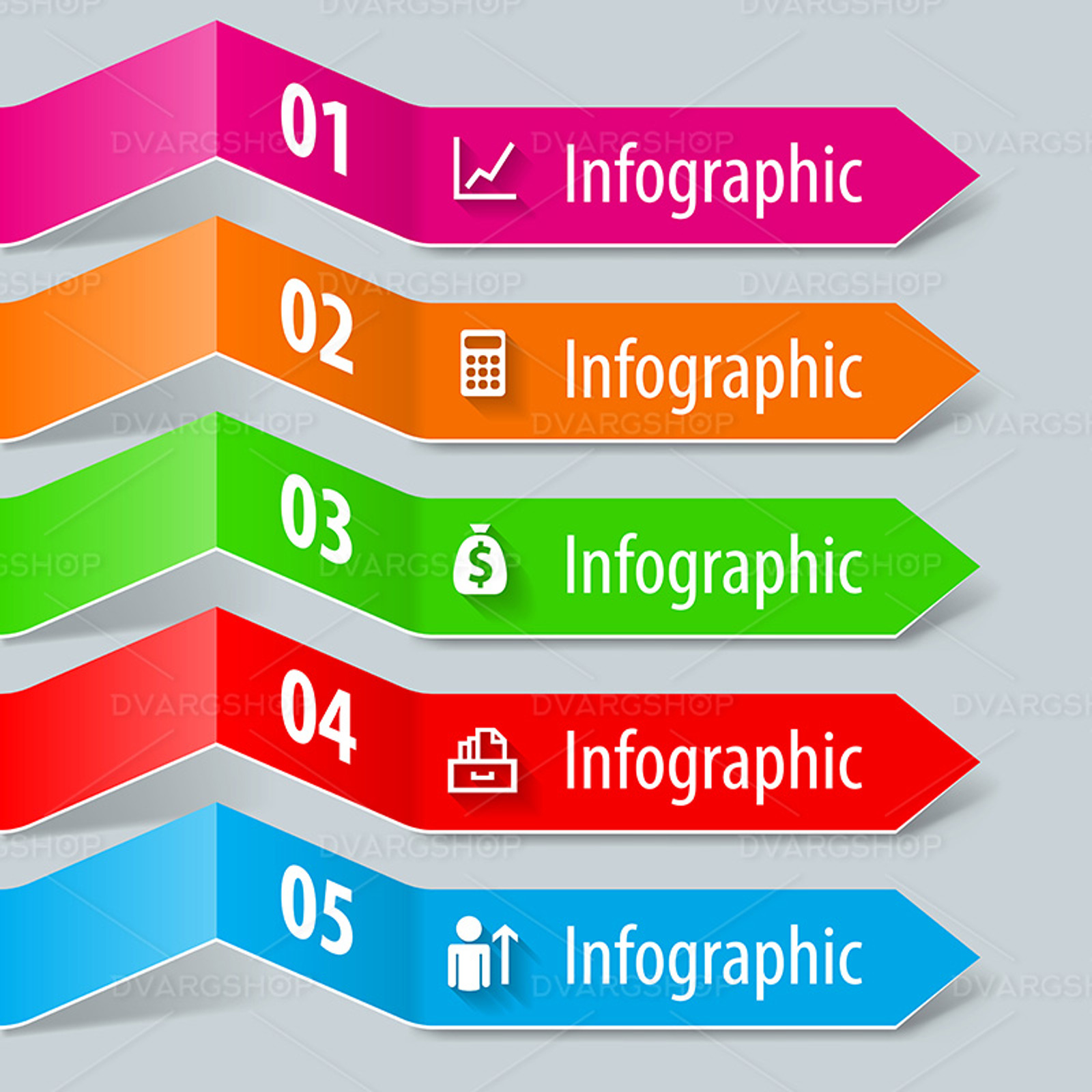 Infographic Paper Color Set - Vector Image - TemplateMonster