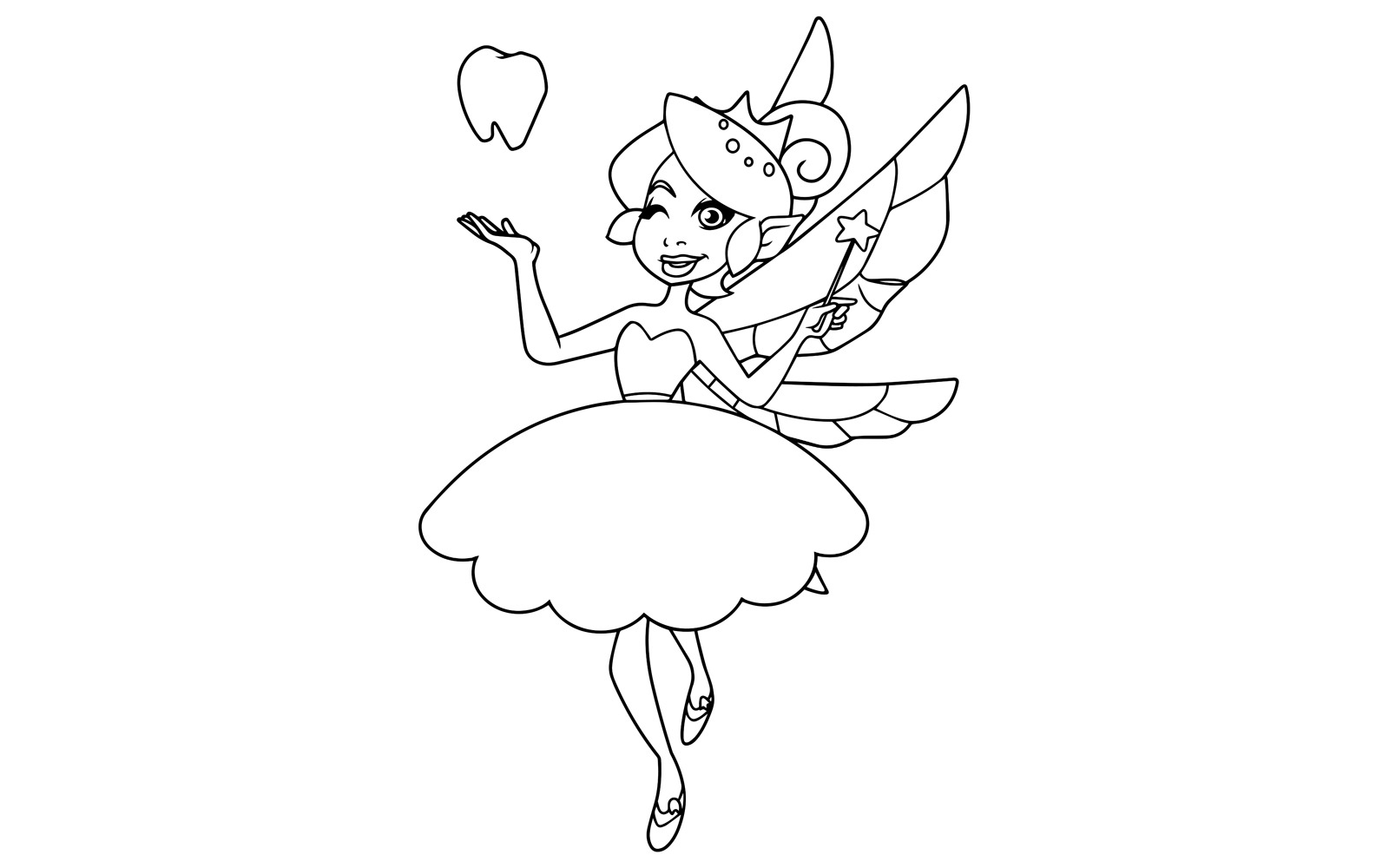 Tooth Fairy Line Art - Illustration #124961 - TemplateMonster