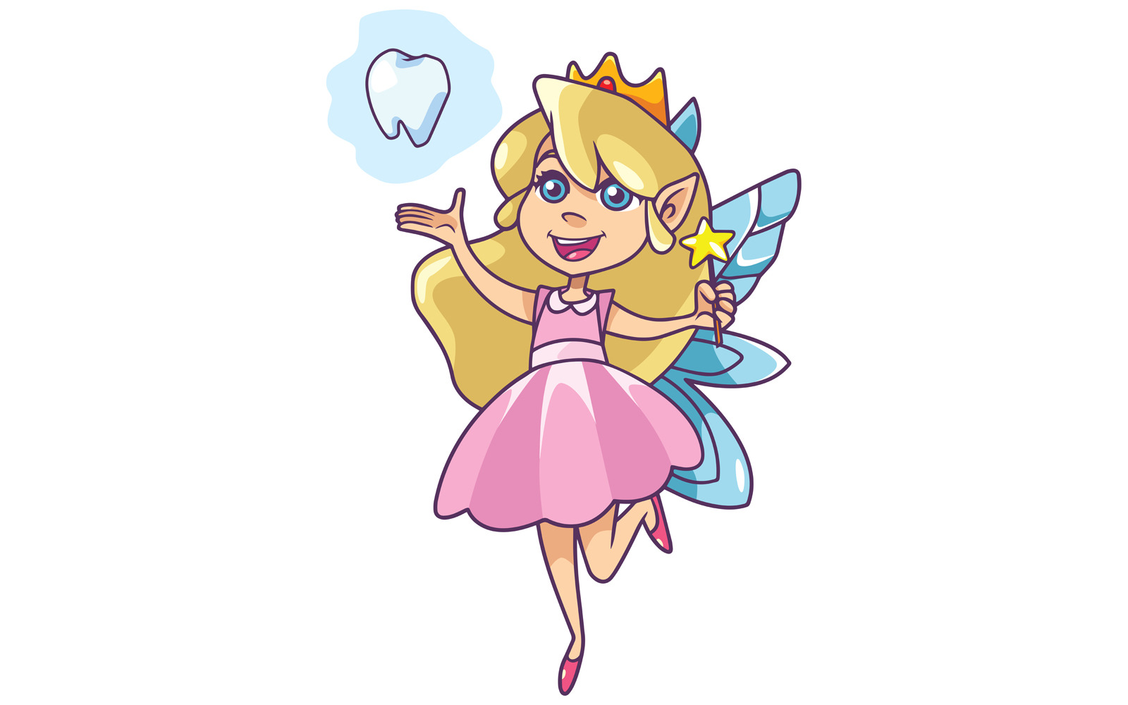 Little Tooth Fairy on White - Illustration - TemplateMonster