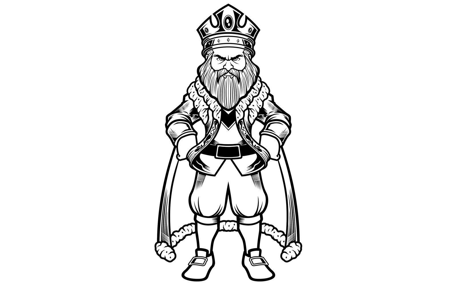 King Standing Line Art - Illustration - TemplateMonster