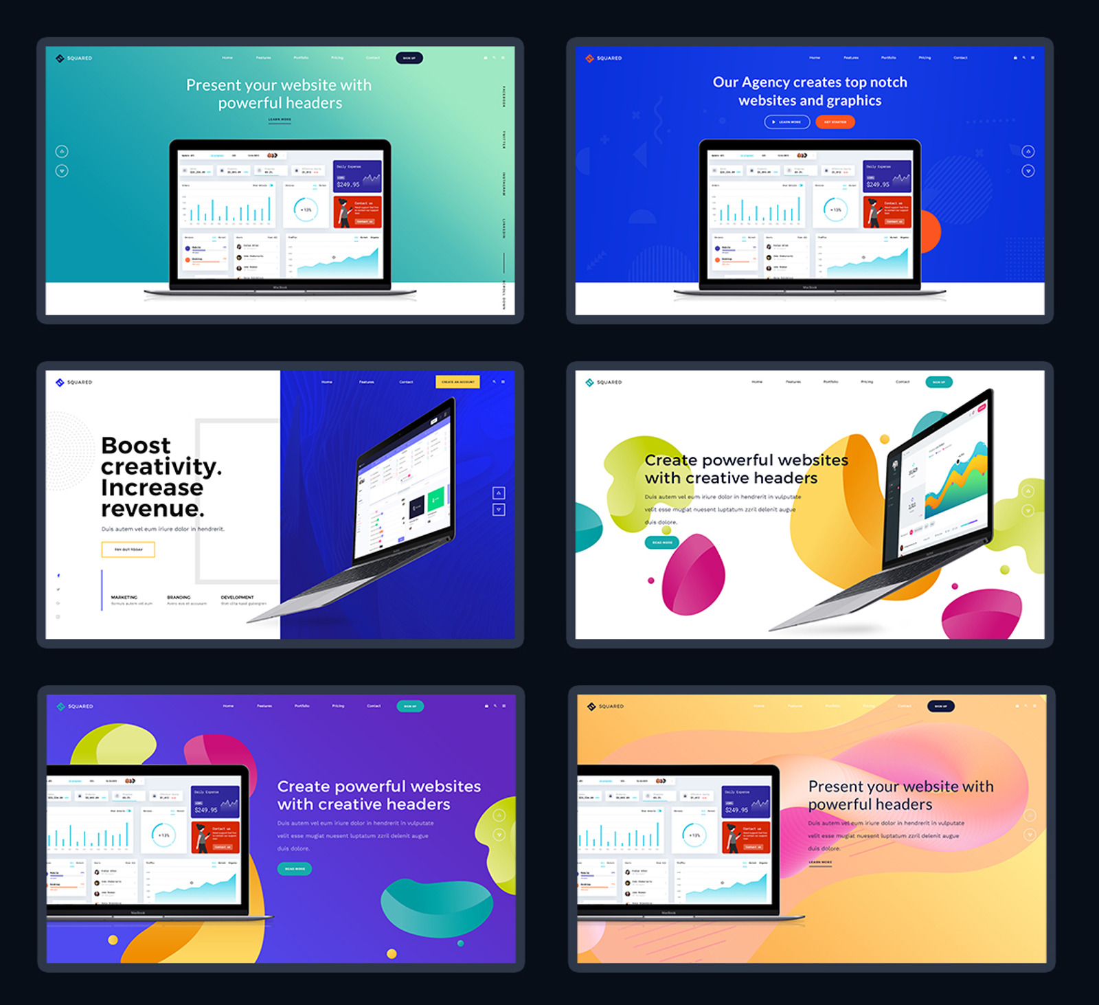 40 Website Presentation Headers PSD Template