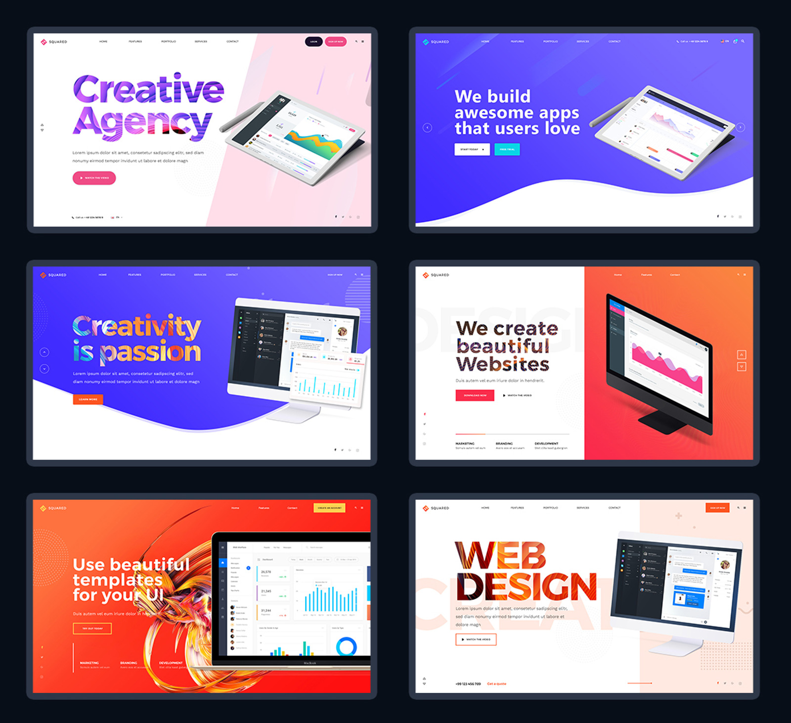 40 Website Presentation Headers PSD Template
